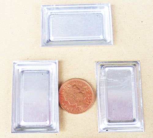 Tumdee Dolls House Miniature Metal Trays