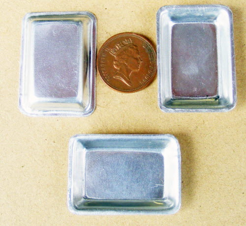 Tumdee Dolls House Miniature Metal Trays