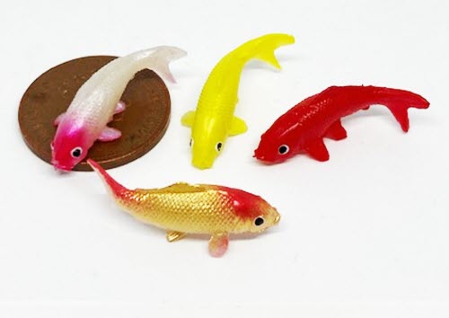 Dolls House Miniature Gold Fish And Koi Carp