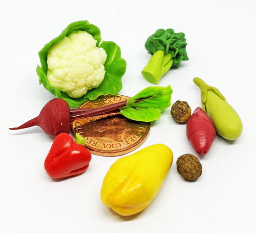 Hand Made Dolls House Miniature Vegetables