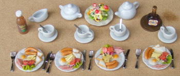 Dolls House Miniature Food On Small Plates