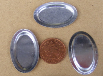 Tumdee Dolls House Miniature Metal Trays